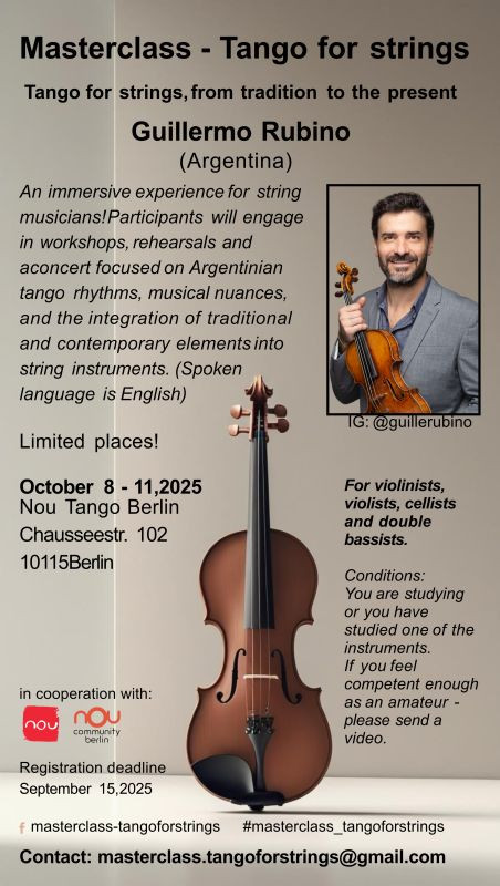 Cursillo/Masterclass: Masterclass - Tango for strings